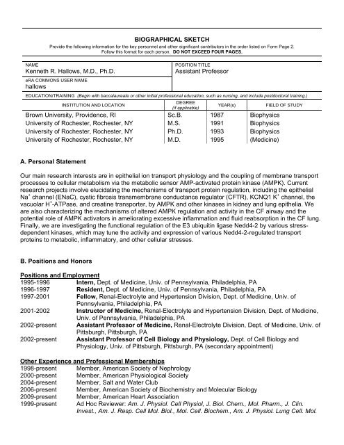 NIH Biosketch - PSTP