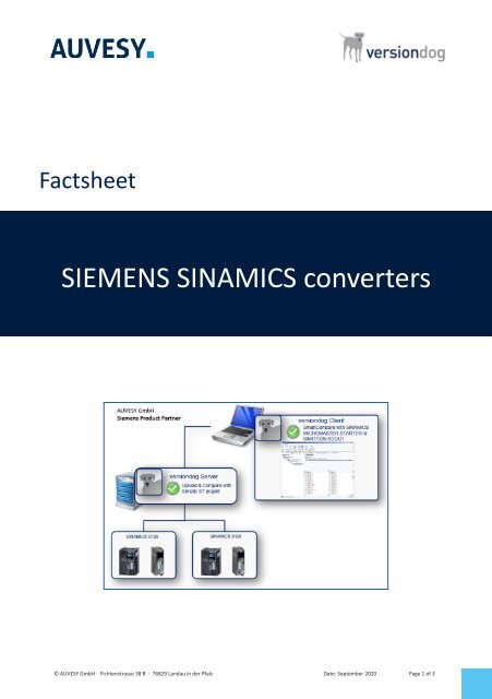 Factsheet - SIEMENS SINAMICS converters engl