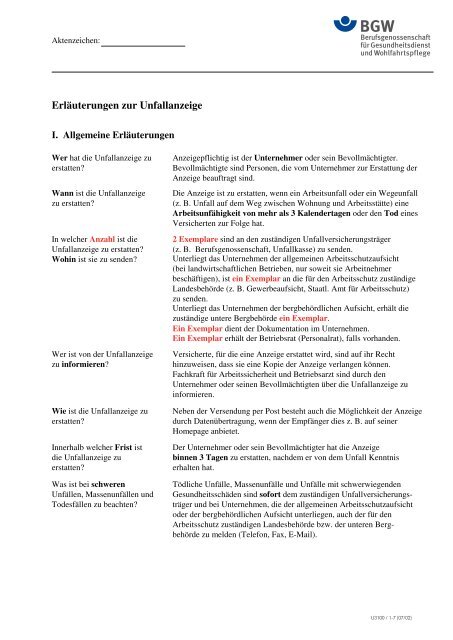 Unfallanzeige U3100