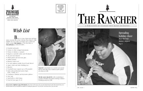 address service requested - Colorado Boys Ranch