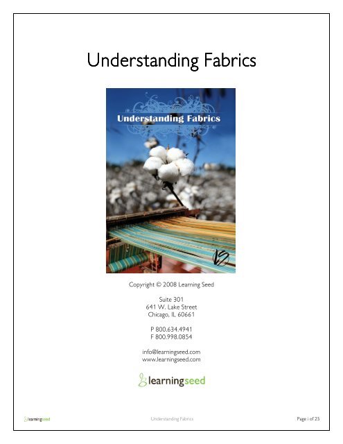 Understanding Fabrics Understanding Fabrics - Learning Seed