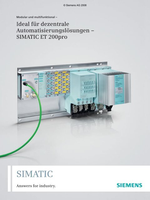 SIMATIC ET 200pro - Siemens Automation and Drives Group