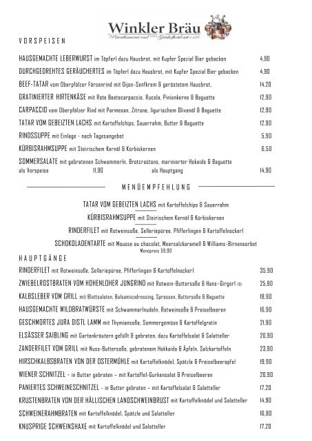 Speisekarte Deutsch 15.09.2020