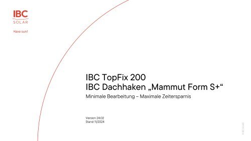 IBC TopFix 200: IBC DACHHAKEN „MAMMUT FORM S+“