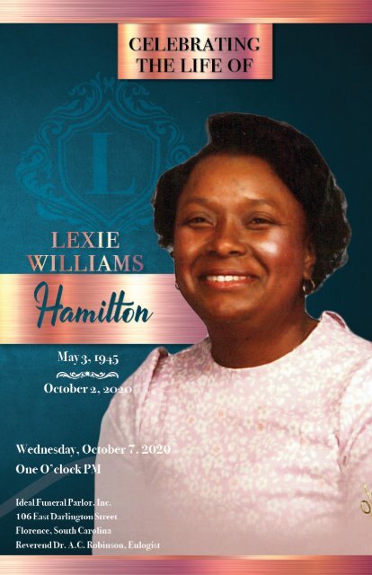 Lexie Hamilton Memorial Program