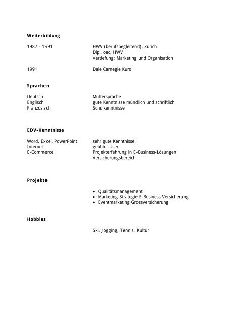 Weiterbildung 1987 - 1991 Weiterbildung 1987 - 1991