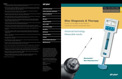 Disc Diagnosis & Therapy - Stryker Interventional Spine