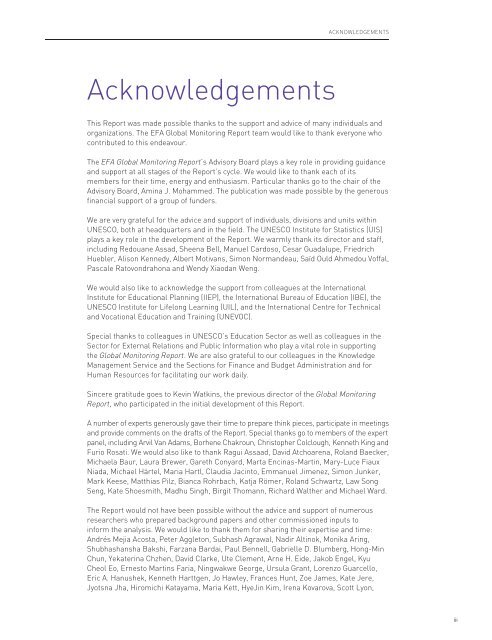 Acknowledgements - Unesco
