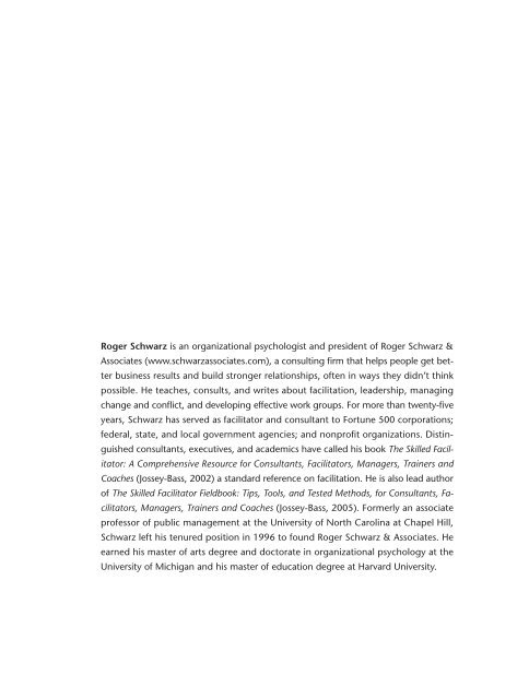using the facilitative leader approach to create an ... - Roger Schwarz
