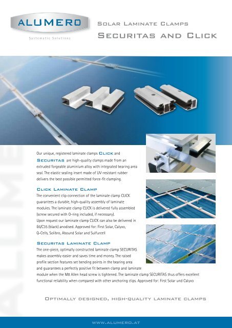 Solar Laminate Clamps Securitas And Click - Alumero