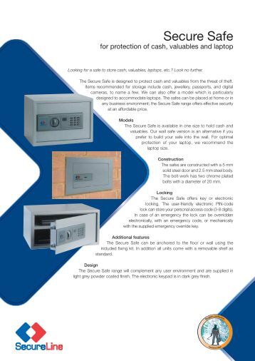 SecureLine Secure Safe Trend 2 TII-27K Manual - Safes