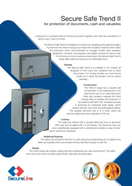 Secure Safe Trend II Brochure - SecureLine - Just Safes Australia