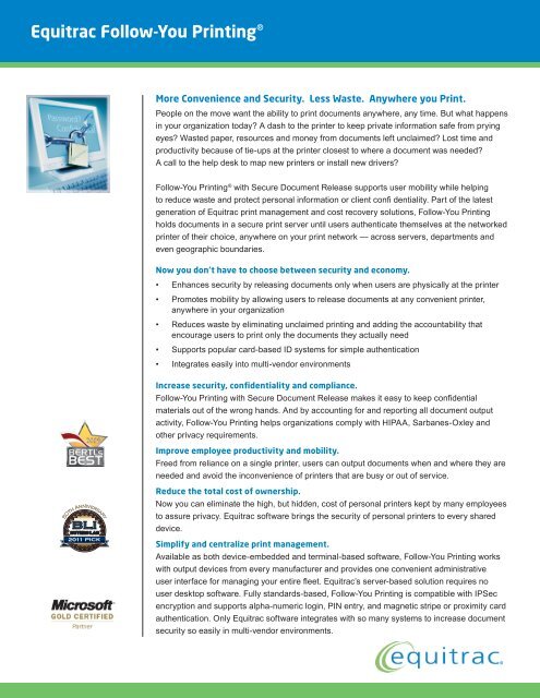 Equitrac Follow-You Printing