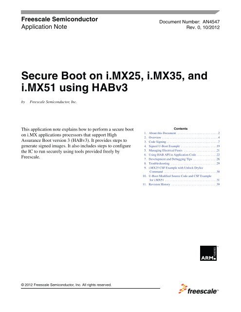 Secure Boot on i.MX25, i.MX35, and i.MX51 using HABv3