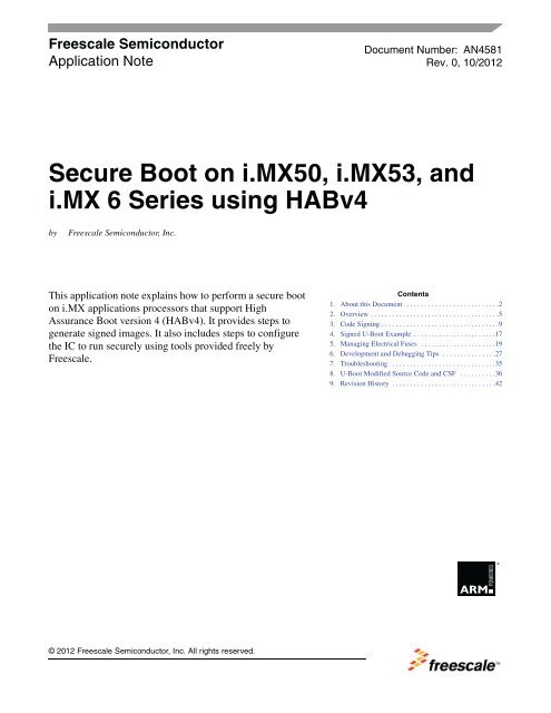 Secure Boot on i.MX50, i.MX53, and i.MX 6 Series using HABv4