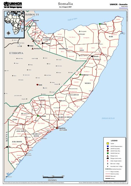 Somalia: Administrative map - UNHCR