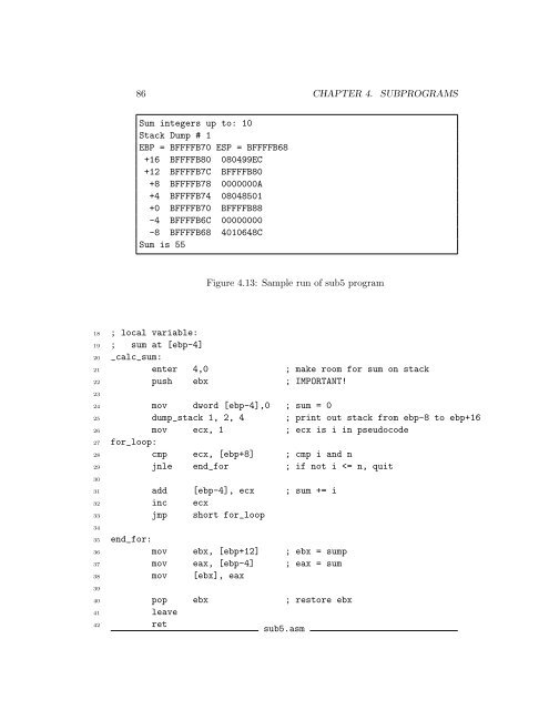 86 CHAPTER 4. SUBPROGRAMS 86 CHAPTER 4. SUBPROGRAMS