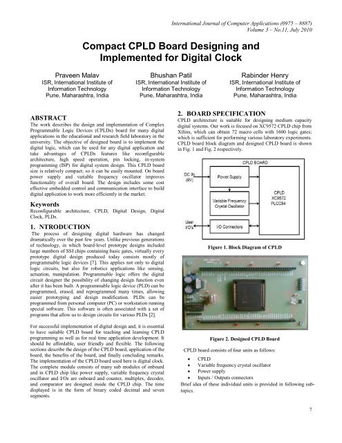 Compact CPLD Board Designing and Implemented for Digital Clock