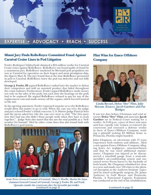 EXPERTISE • ADVOCACY • REACH • SUCCESS - Fowler Rodriguez