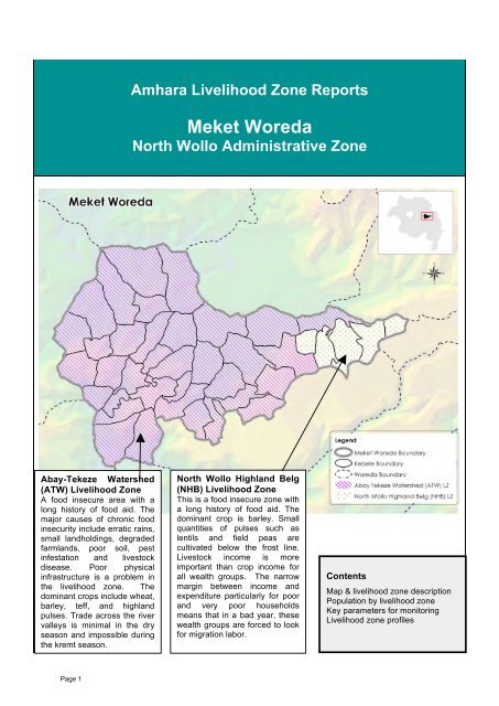 Livelihood Profile Amhara Region, Ethiopia North Wollo ... - FEG