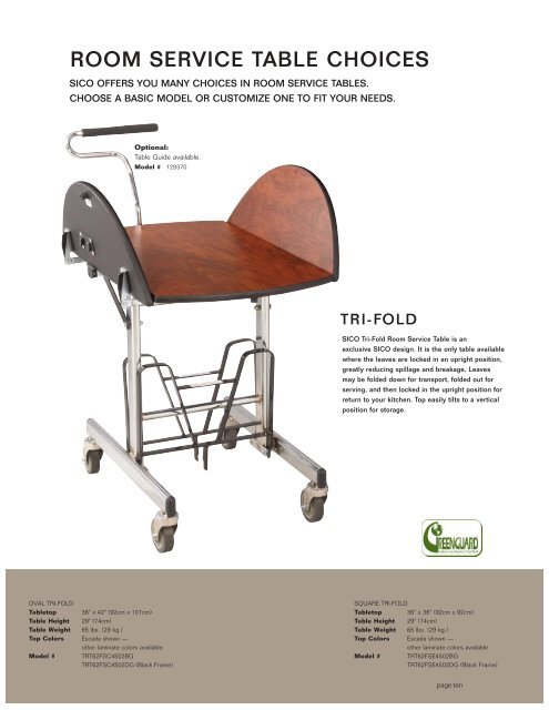 room service table choices - Sico-Europe