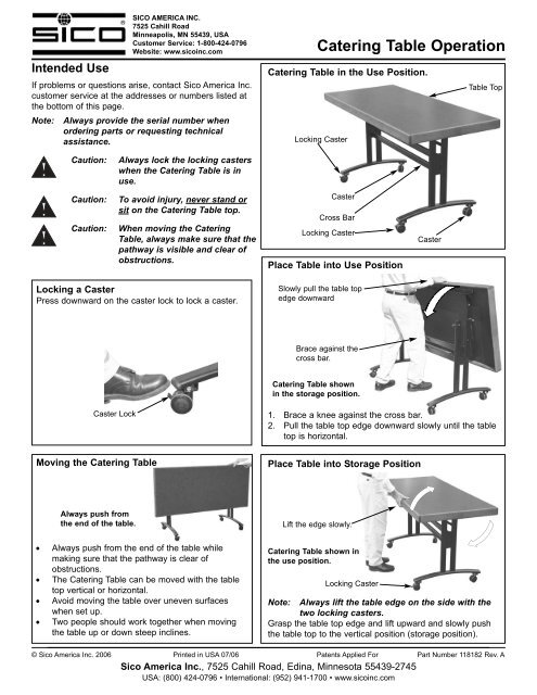 Catering Table Operation 118182A 11 Oct 06.qxp - Sico-Europe