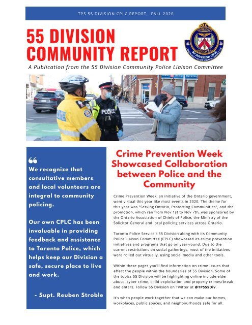 TPS 55 Division CPLC Community Report - Fall 2020