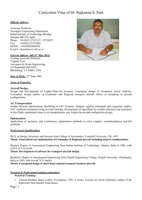 Curriculum Vitae - Indian Institute of Technology, Bombay