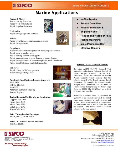 Marine Applications - SIFCO Applied Surface Concepts