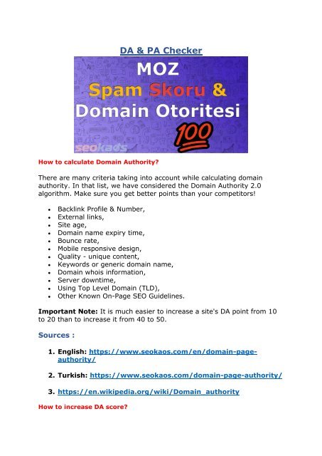 Domain Authority (DA & PA) Checker + Boost