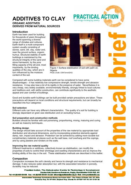 ADDITIVES TO CLAY - Index of