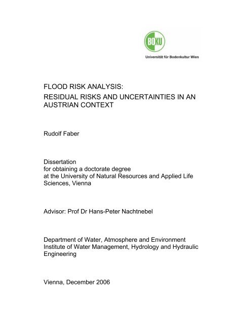 FLOOD RISK ANALYSIS: RESIDUAL RISKS AND ... - IWHW - Boku
