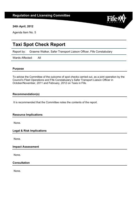 Taxi Spot Check Report - Home Page