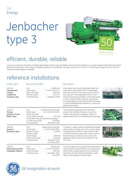 GE Energy Jenbacher type 3
