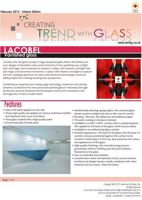 LACOBEL Varnished glass - MAGI | Glass for Quality Life