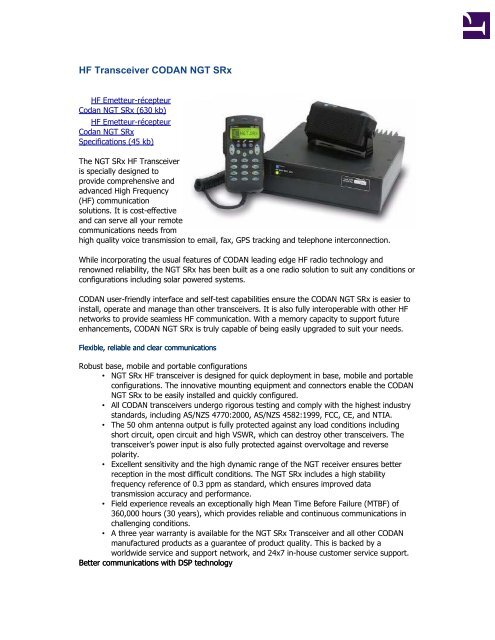 HF Transceiver CODAN NGT SRx