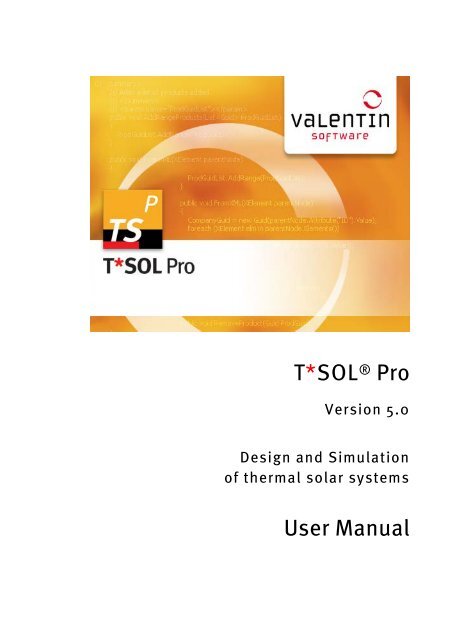Manual T*SOL Pro - Valentin Software