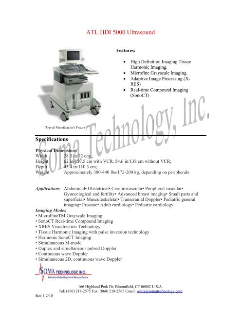 ATL HDI 5000 Ultrasound - Soma Technology, Inc.