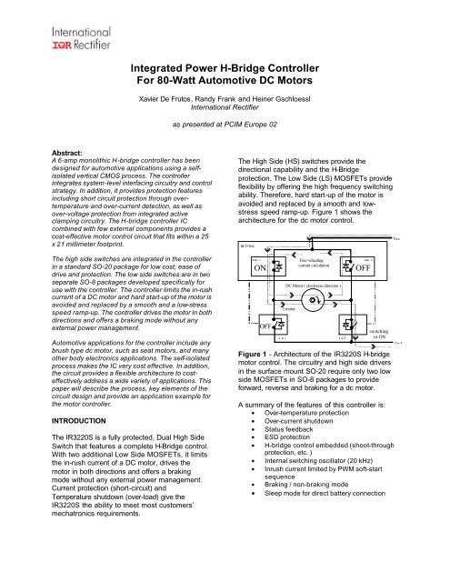 Integrated Power H-Bridge Controller For 80-Watt - International ...