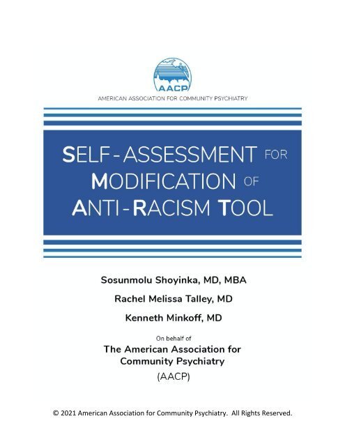 Self-Assessment for Modification of Anti-Racism Tool-SMART