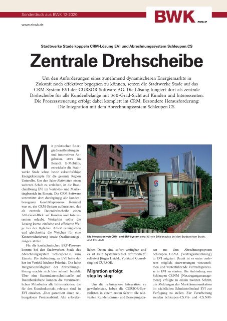 Schleupen-Integration: Zentrale Drehscheibe BWK 12/20