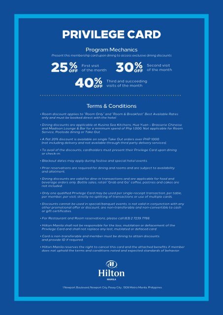 Privilege Card T&amp;C