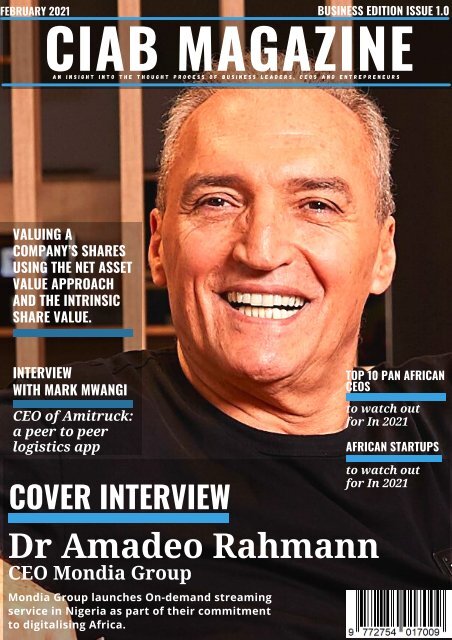 Interview with Dr. Amadeo Rahmann CEO of Mondia Group: ChangeinAfrica ...