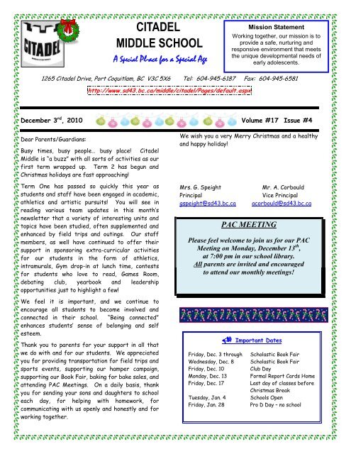 CITADEL MIDDLE SCHOOL - SD43