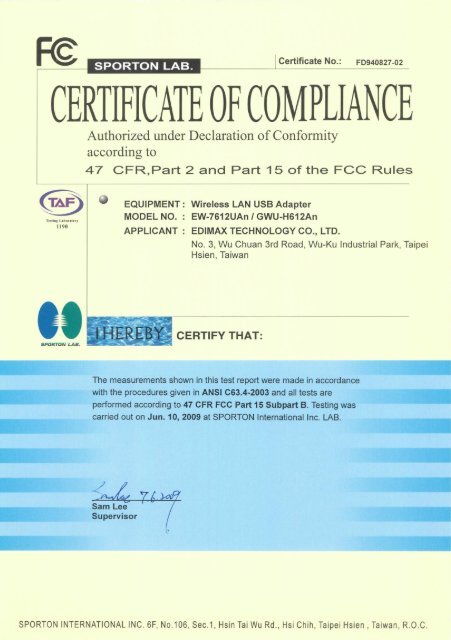 fcc emc test report - HostGator