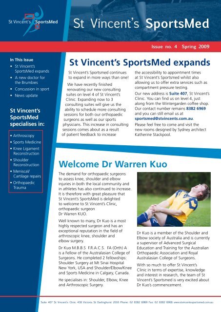 Dr Warren Kuo - St Vincents SportsMed