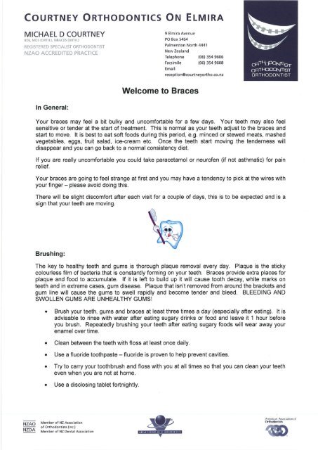 Braces (.PDF) - Braces Palmerston North, Courtney Orthodontics