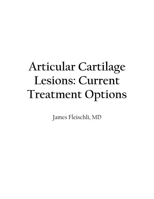 Articular Cartilage Lesions Current Treatment Options Orthocarolina
