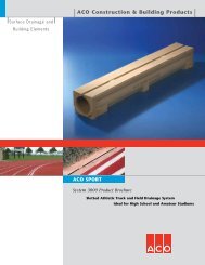 Installation Guidelines to installing the ACO Sport range of products