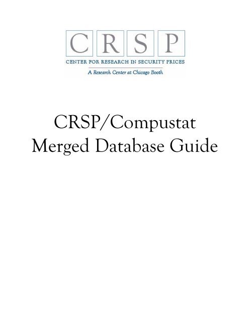 CRSP/Compustat Merged Database Guide, v.CA292.200601